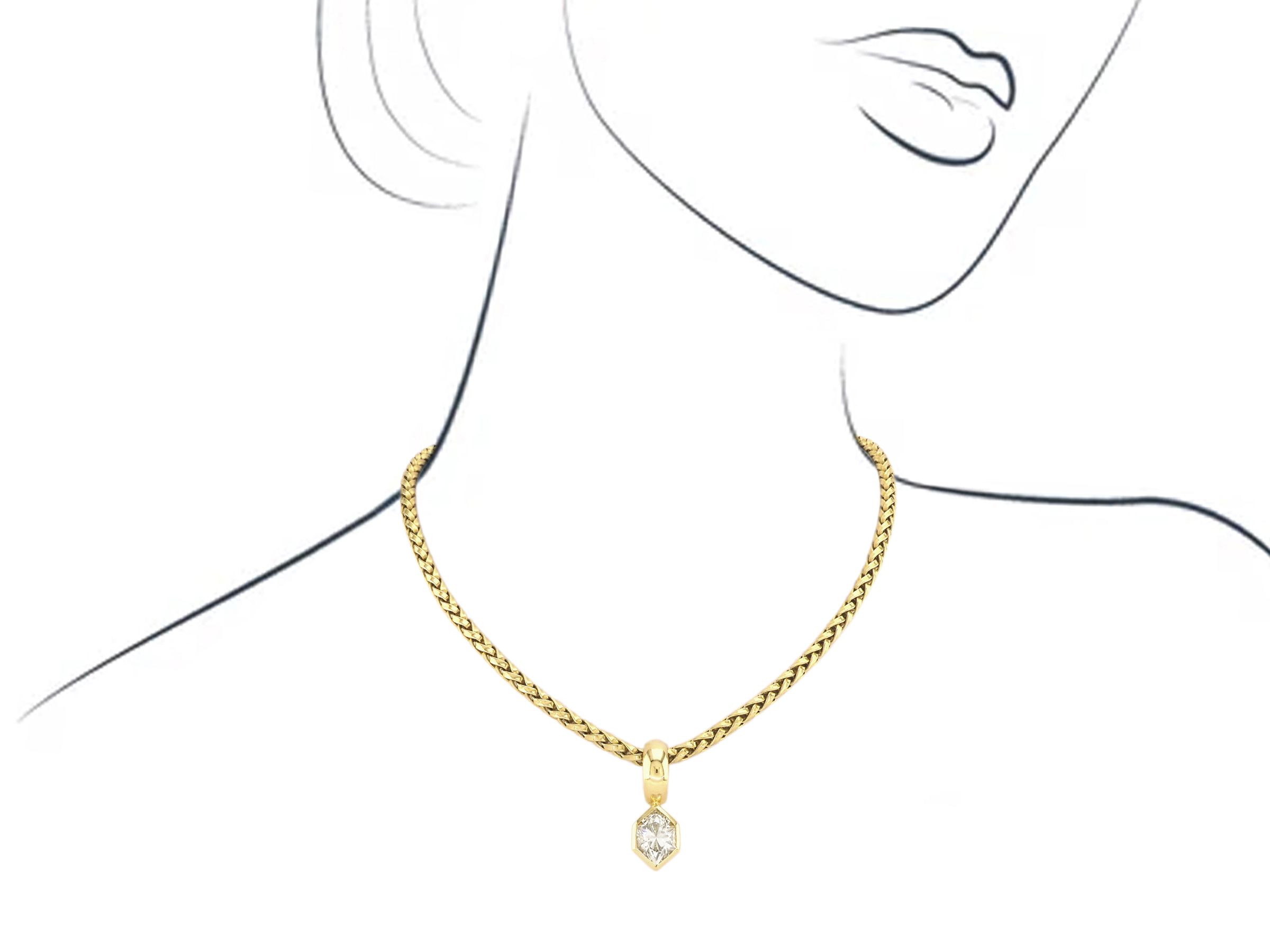 Yellow Gold Diamond Pendant on Chain | Jewel in a Box