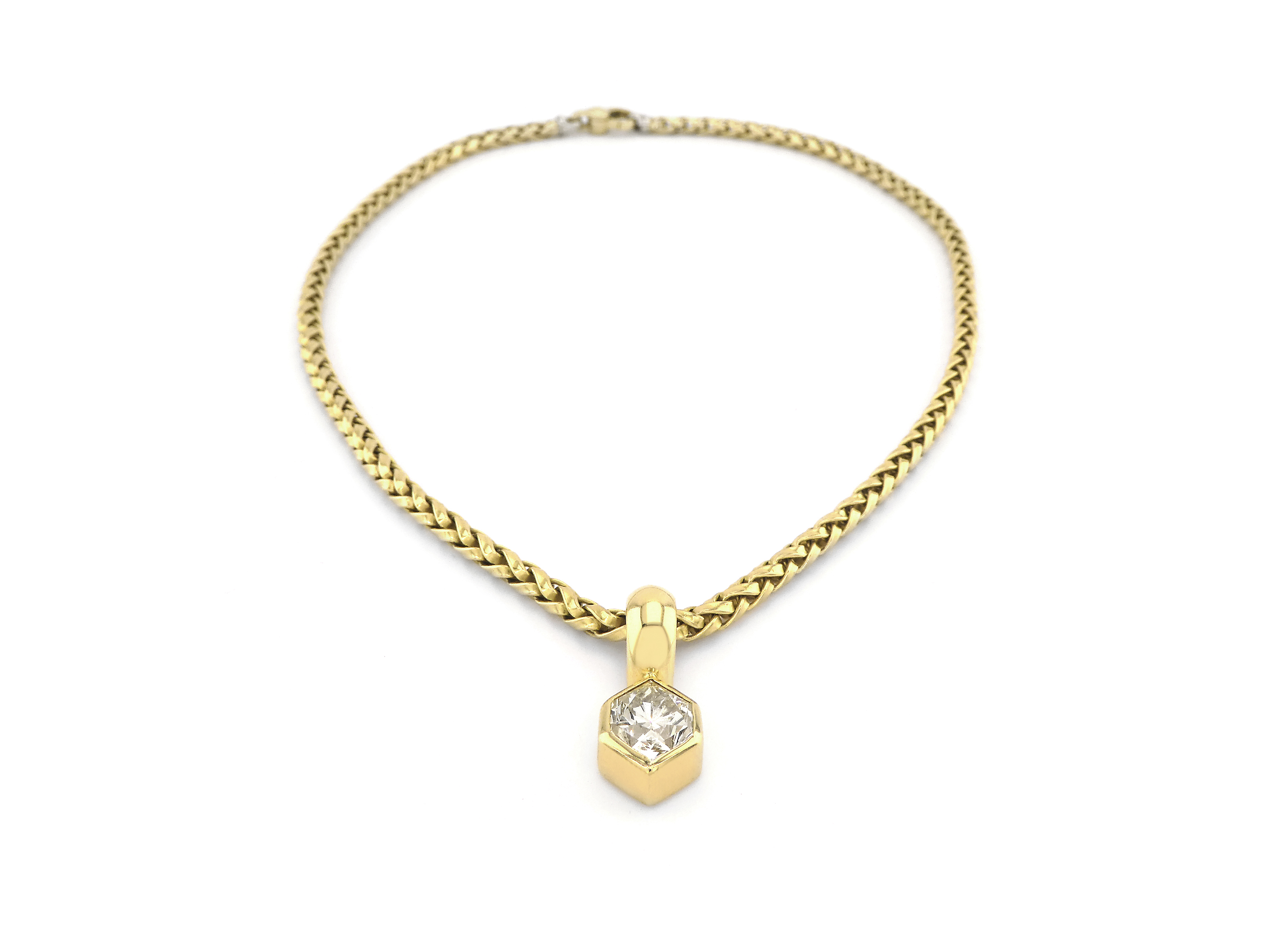 Yellow Gold Diamond Pendant on Chain | Jewel in a Box