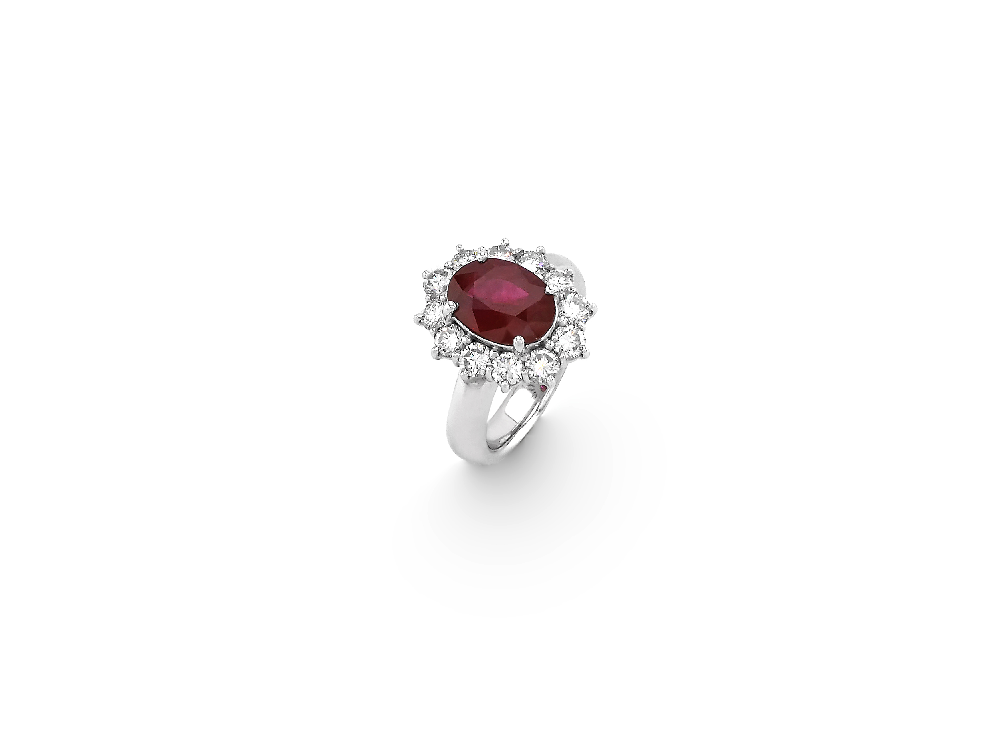 Platinum Ring with Ruby & Diamond | Jewel in a Box